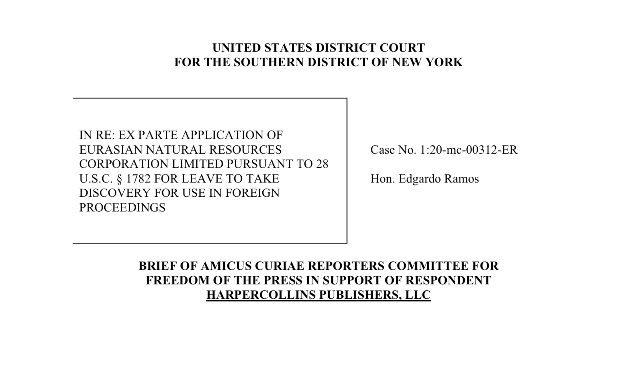 RCFP urges court to quash subpoena served to publisher HarperCollins